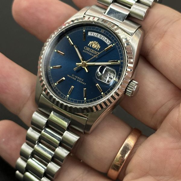 [WTS] Rare Orient President Day Date 46E | Blue Dial & Fluted Bezel ...