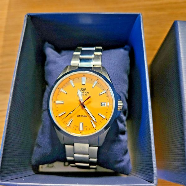 Casio EFV-100D-9AVUEF Edifice Men's Analogue Quartz Watch - Yellow Face ...