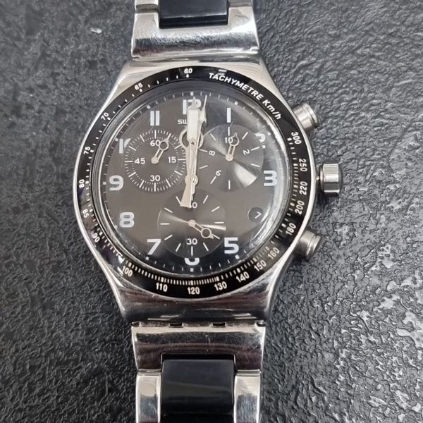 Genuine Mens Swatch Watch Irony Windfall 40mm FAULTY CROWN ...
