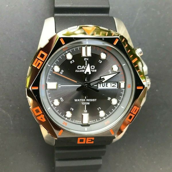 New w/out Tags CASIO MTD-1080-8AV (5373) Illuminator 44mm Stainless ...