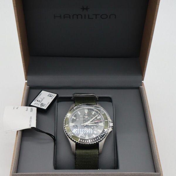 Hamilton Khaki Navy Automatic Green Dial Sprite Bezel Men's Watch ...