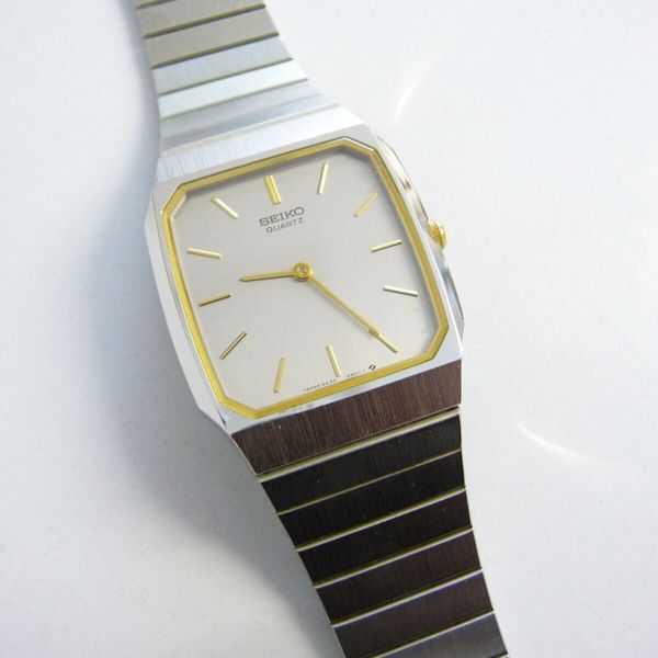 Vintage Seiko 6530 - 5530 Japan wrist watch; silver & gold analogue ...