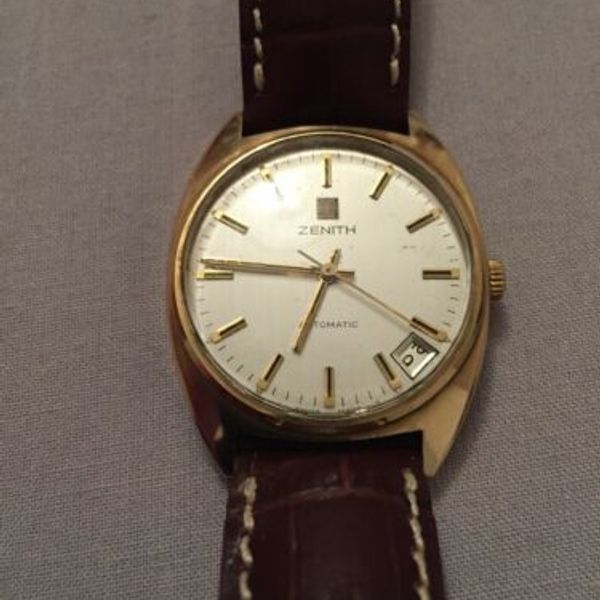 Vintage 9ct Gold Cased Zenith Automatic Gents Date Watch Cal 2572PC, ca ...