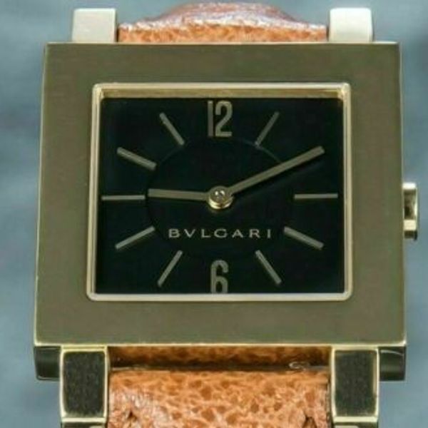 Bulgari Quadrato Quartz Massive 18K Yellow Gold Unisex Size 29 mm ...