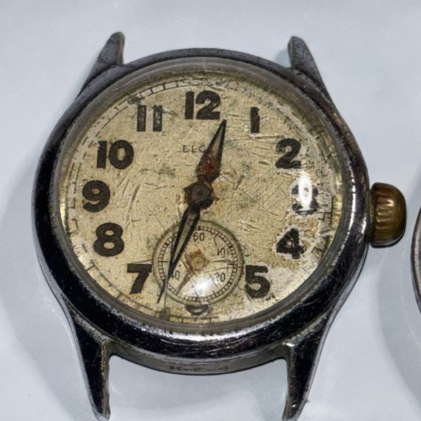 Vintage Military Field Deco Style Elgin Lot 6 Watches AS IS For Parts ...