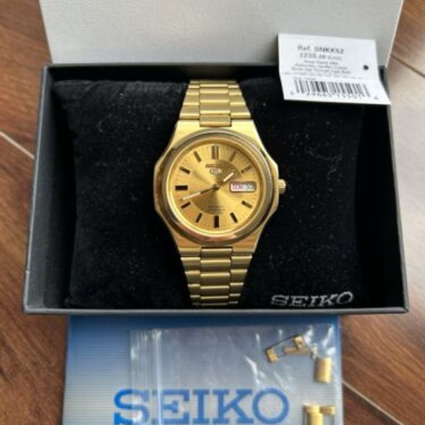 Seiko 5 Sports SNKK52 Seikonaut Gold Day Date Men Automatic Watch 7S26 ...