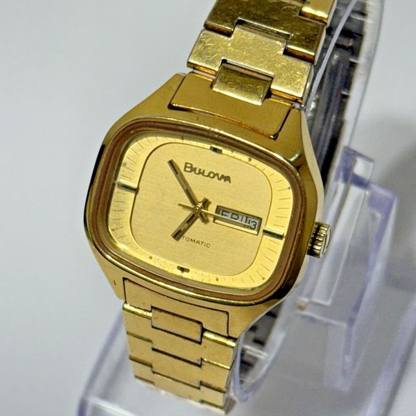 VINTAGE 1970'S BULOVA AUTOMATIC WINDING UNISEX TV DIAL WATCH RUNS ...