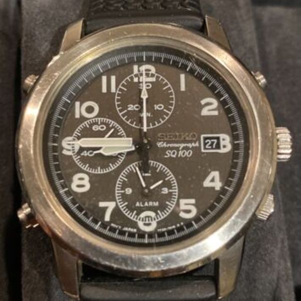 Rare Seiko SQ100 Chronograph 7T32-7E10 Men’s Watch | WatchCharts ...
