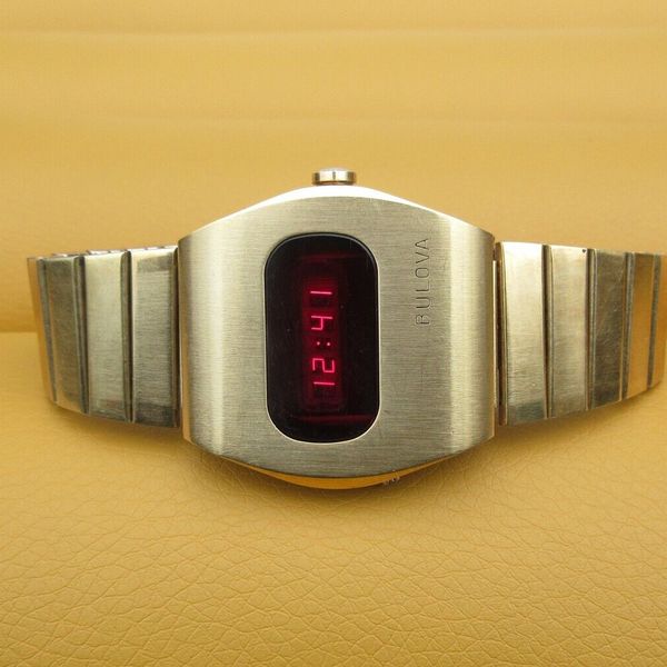 BULOVA GP N5 LED Digital Retro 1976 retro Time computer Quartz Solid ...
