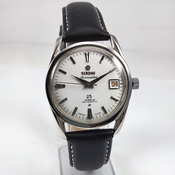 Titoni Airmaster Titoflex 21 Jewels White Dial Date Handwinding Watch ...