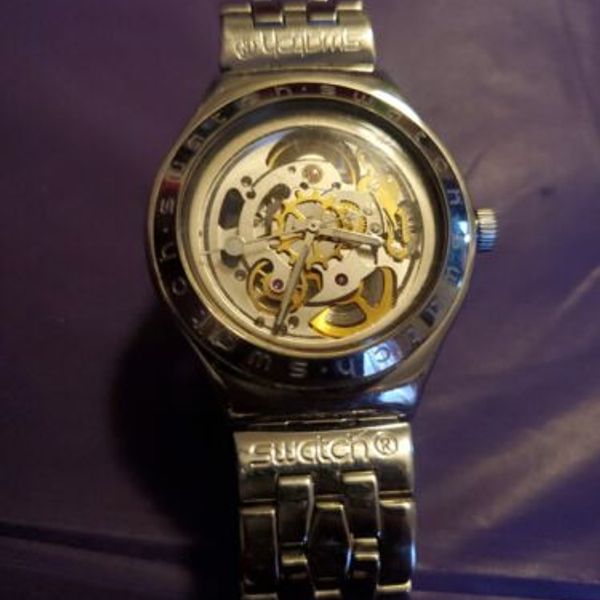 Luxury Rare Automatic Swatch Skeleton Body & Soul Watch YAS100G Men ...