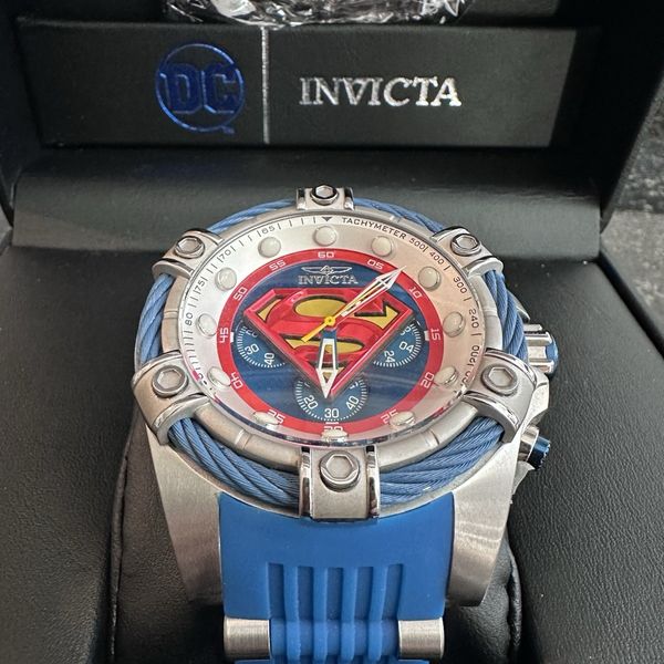 Invicta DC Comics Superman Men's Blue Stainless Steel Watch ...