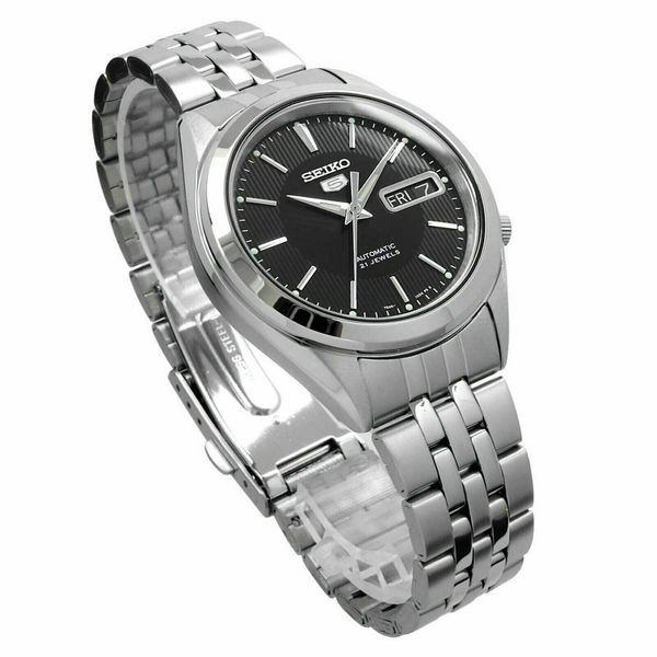 SEIKO 5 Automatic SNKL23K1 SNKL23 21 Jewels Black Dial Men Watch ...