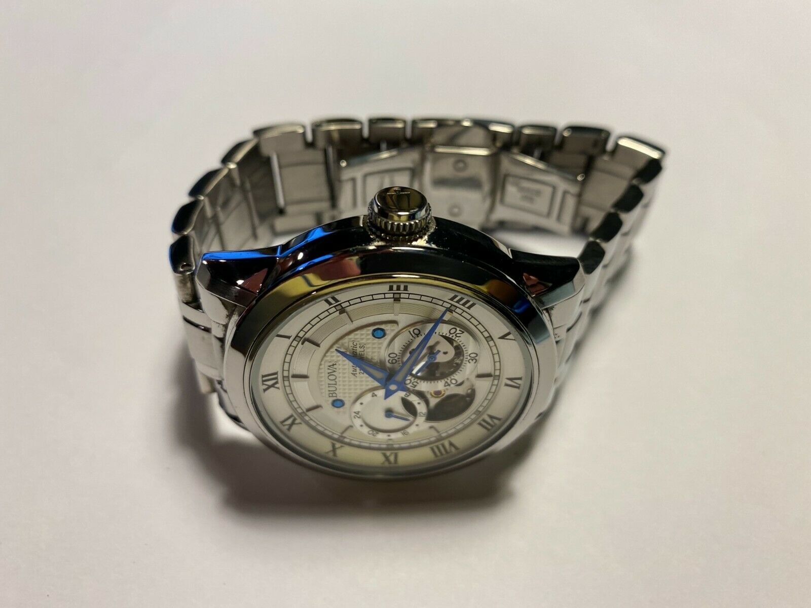 Bulova automatic mens watch 96A118 stainless 21 jewels 42mm BVA Series | WatchCharts