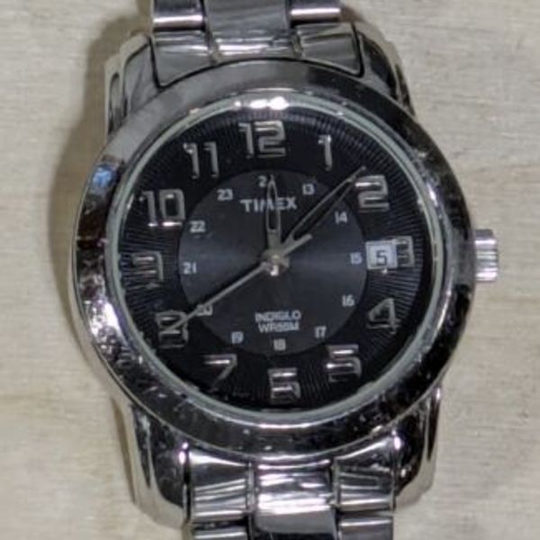 Timex Indiglo 28mm Day & Date WR50M Quartz Stainless Band Size 7.3 ...