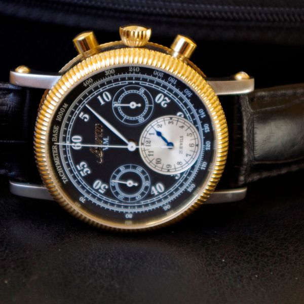 FS: Buran Gold/Black 12 Hours Regulator Chronograph Watch 31681 NEW ...