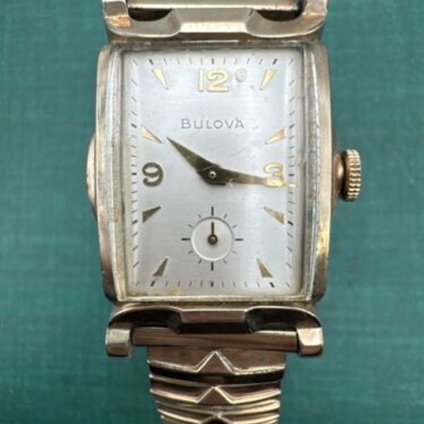 Vintage Menâ s Bulova Watch 8030040 10k Rolled Gold Plate L3 - Working ...