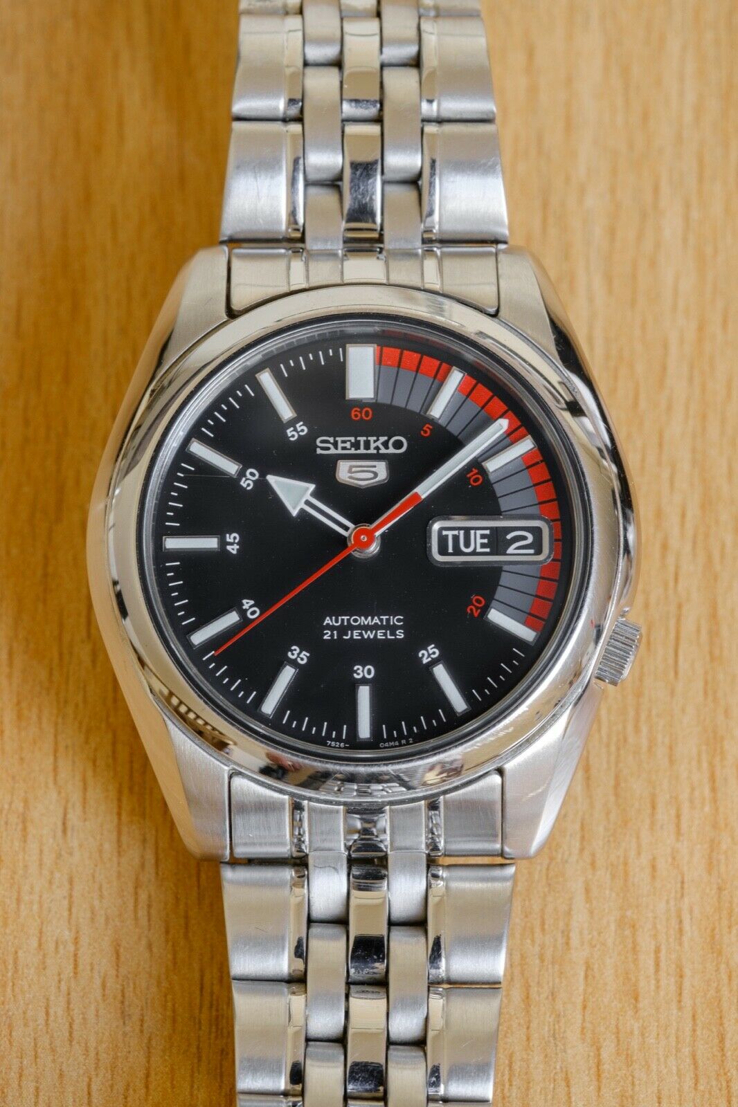 ‘SEIKO 5’ SNK375K1 Automatic Black Racer Watch | WatchCharts