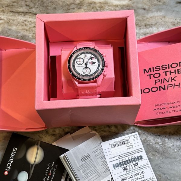 OMEGA X SWATCH SpeedMaster MoonSwatch MISSION TO THE PINK MOONPHASE ...