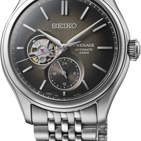 Seiko Presage Classic Semi-Skeleton Sumiiro 40.2 mm Gray Dial Watch ...