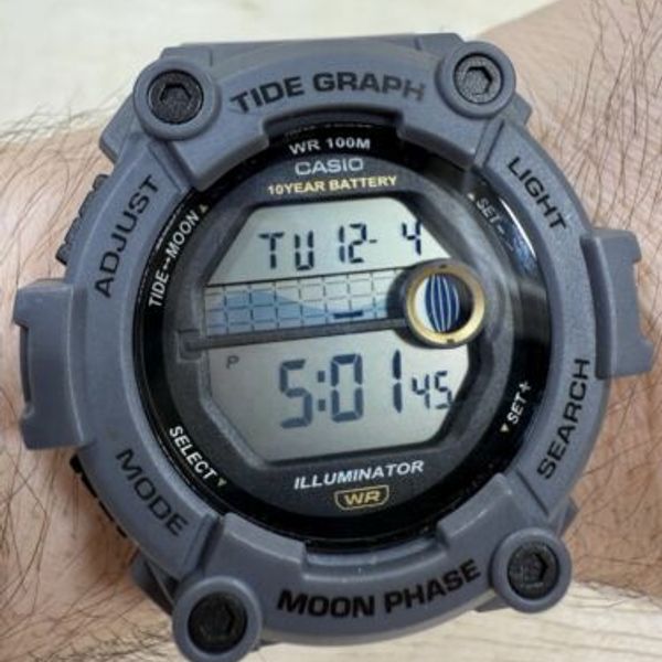 Casio Digital Tide Graph Moon Phase Illuminator WS1300H8AV 100M Mens ...