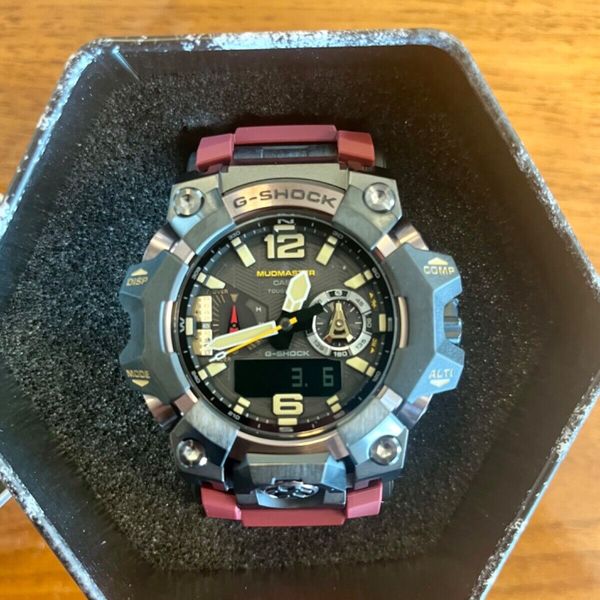 NEW Casio G-Shock GWG B1000-1A4 Mudmaster Solar Bluetooth Red Carbon ...