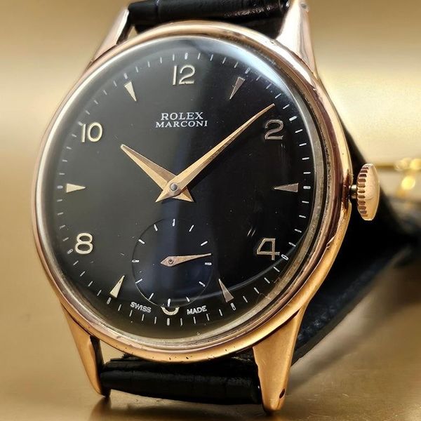 VINTAGE & FINE ROLEX MARCONI MANUAL HAND WINDING 1950's BLACK DIAL ...