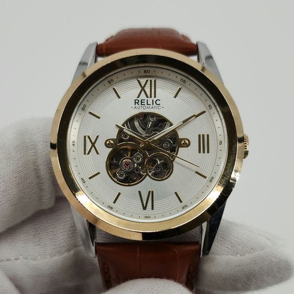 Relic by Fossil Men's Blaine Two Tone Open Heart Automatic Watch ...