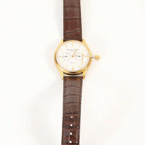 Frederique Constant gold-tone classics day date round quartz men watch ...