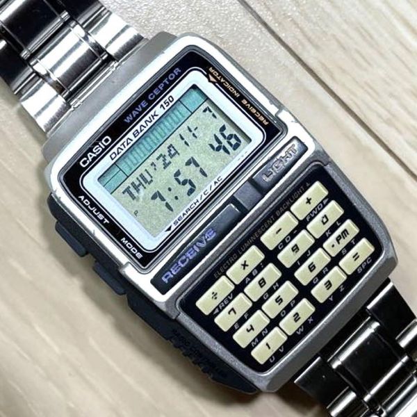 CASIO WAVE CEPTOR Data Bank 150 Radio Controlled Watch Rare Edition ...