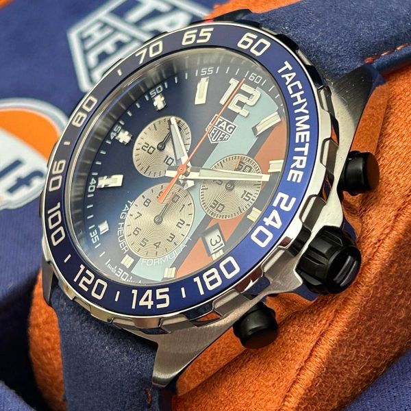 TAG Heuer Formula 1 Gulf Chronograph Quartz 43mm Blue Dial Swiss Men's ...