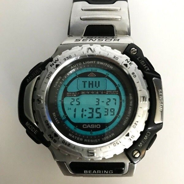 Vintage Casio Pro Trek PRT-1400 Men's Wristwatch (Triple Sensor ...