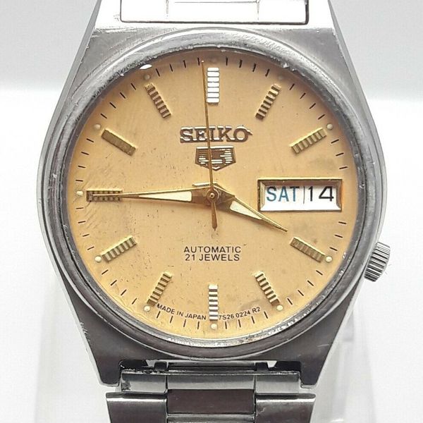 VINTAGE SEIKO 5 AUTOMATIC 7S36-8180 A4 JAPAN MEN'S WATCH | WatchCharts ...