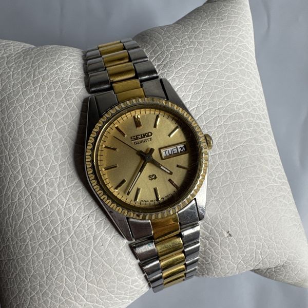 Ladies Seiko SQ 3E23-0A60 Two Tone Quartz Day Date Watch New Battery ...