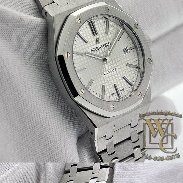 AUDEMARS PIGUET ROYAL OAK 41MM 15400 WHITE DIAL COMPLETE SET NEW UNWORN ...