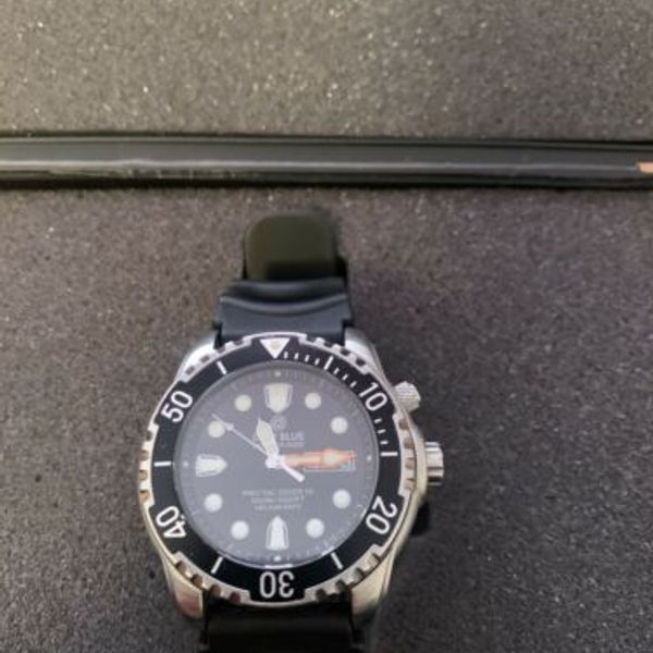 Deep Blue Watch Pro Tac Diver 1K, black dial and bezel, green lume ...