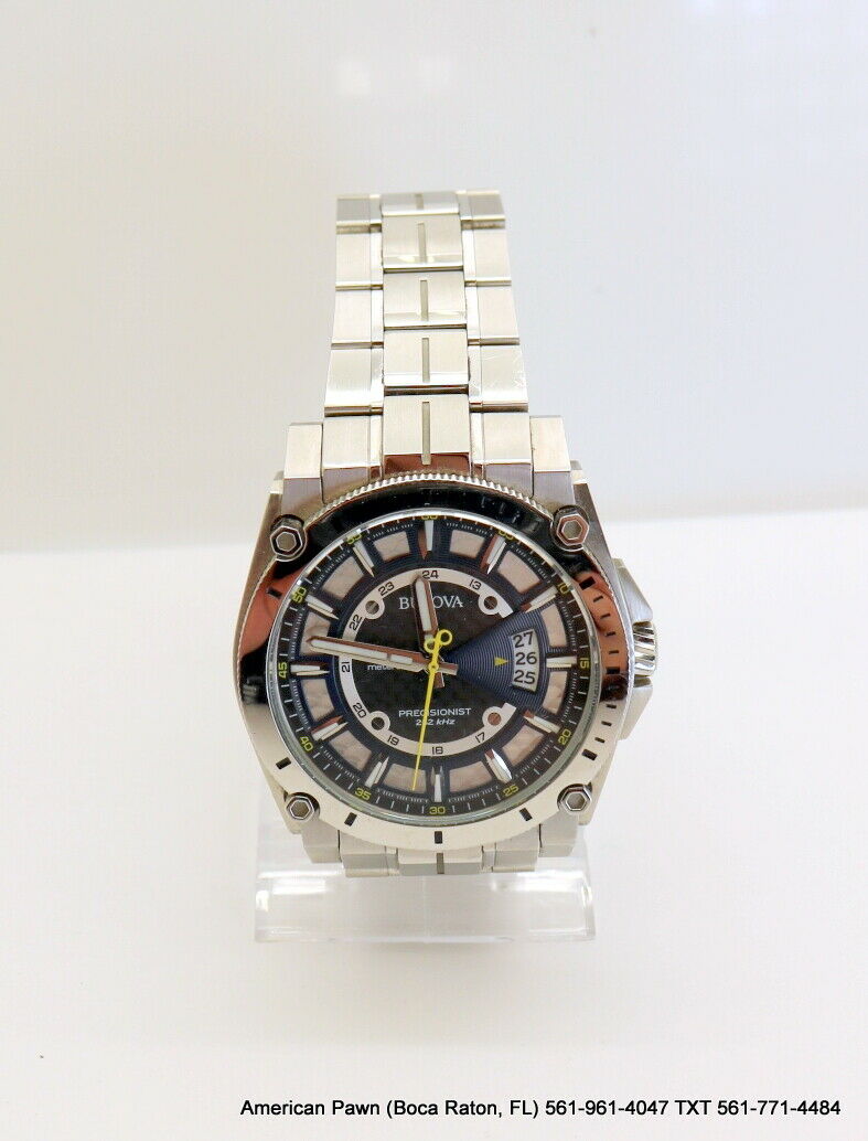 Bulova Precisionist 96B131 Wrist Watch for Men 46mm Stainless Steel ...