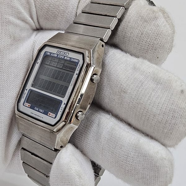 Vintage Seiko Watch Memory Digital Rare D409-5009 Silver Tone Retro New ...