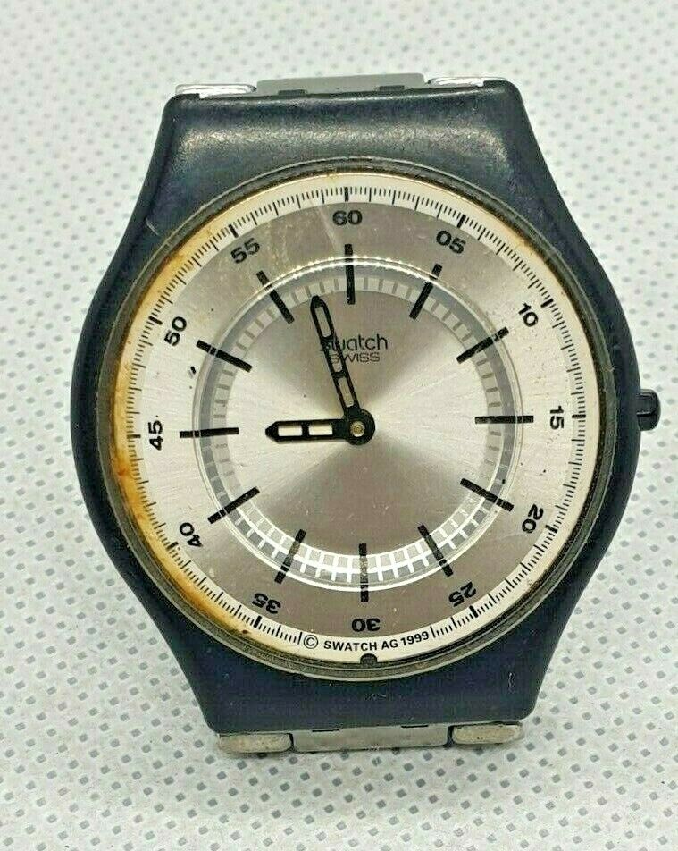 RARE ULTRA SLIM SWATCH WATCH IRONY SKIN 'FLATTENTION' SFB106G GOOD ...