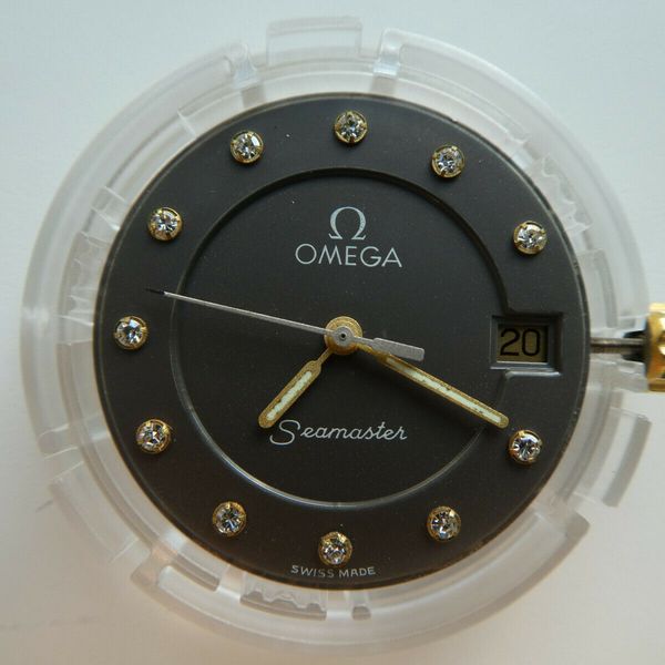 Omega 1438 Seamaster Dial Hand Hands Crown Movement Quartz Eta 255462 ...