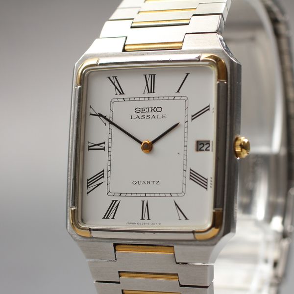 [Near MINT] SEIKO Lassale 6429-5099 Roman Dial Square Quartz Men's ...