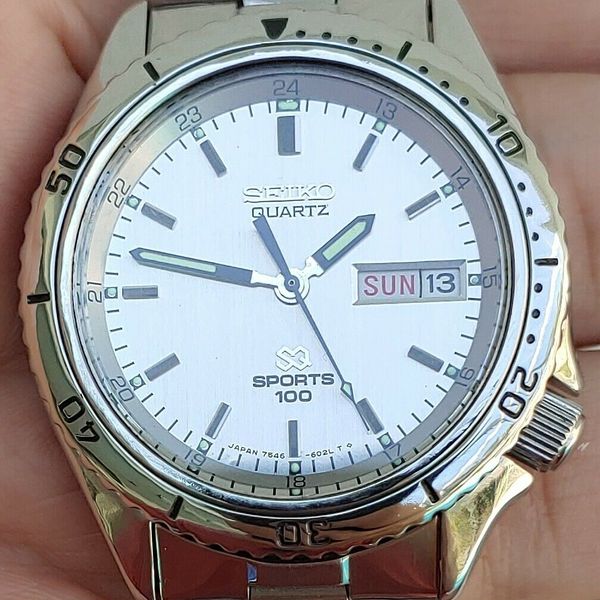 SEIKO 7546-602A Sports 100 Silver Dial Men's Watch Feb 1979 ...