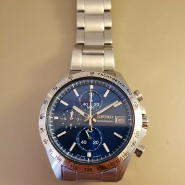 Seiko SBTR023 blue dial stainless steel 100m water resistant ...