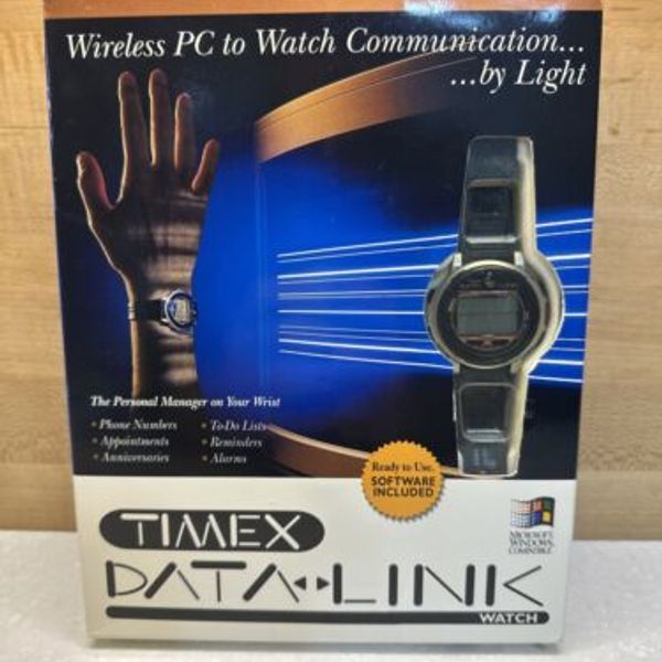 Timex Data Link Vintage Watch Model 70301 Copper/ Black Band PC Sync ...