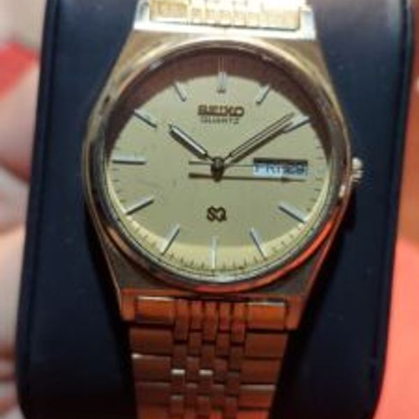Seiko Sq Gold Tone Mens Vintage Quartz 1980s Watch | WatchCharts Marketplace