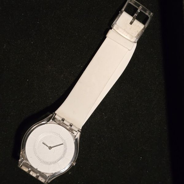 SWATCH Watch ORIGINAL SKIN - WHITE / AG2010 Silicone RARITY J2 ...