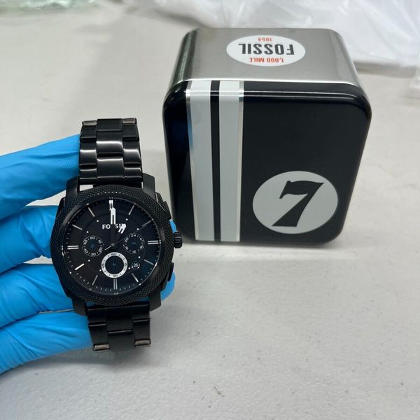 Fossil Machine FS4552IE Black Stainless Steel Chronograph watch - USED ...
