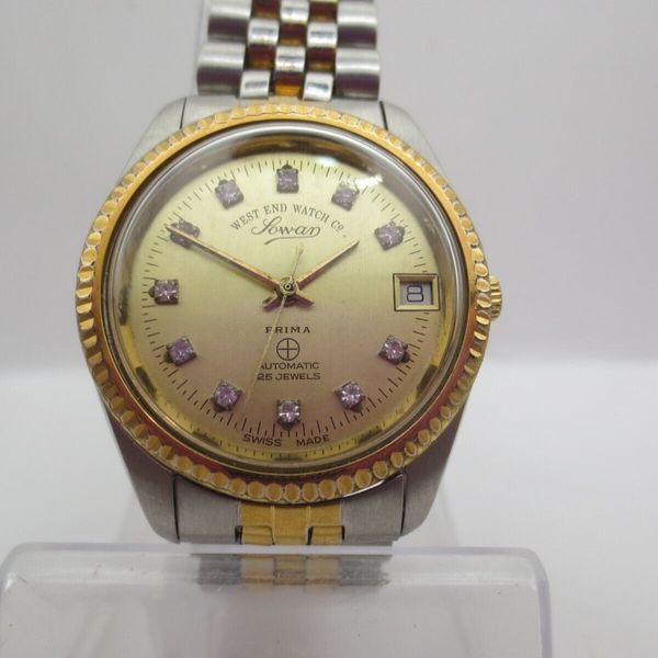 WEST END LOWAN PRIMA DATE 18KGP/STAINLESS STEEL AUTOMATIC MIDSIZE MENS ...