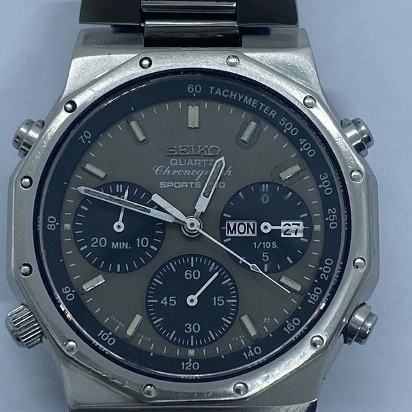 Seiko Chronograph 7A38-7029 Sports 100 Quartz Japan Made Royal Oak Fully Working | WatchCharts ...