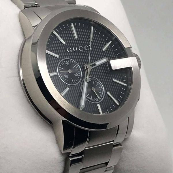 Gucci Watch G-Chrono YA101204 Men's Silver Black & Stainless Steel ...